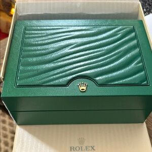 Rolex | Accessories | Rolex Green And Cream Watch Box | Poshmark
